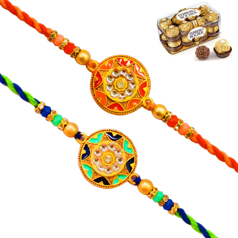 2 Rakhi - Fancy Rakhi Set With Chocolates – Rakhi Stores